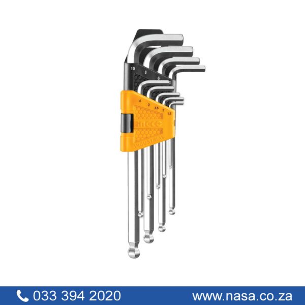 Ingco Allen Key Hex 9 Piece Long Series | Nasa Tool and Safety